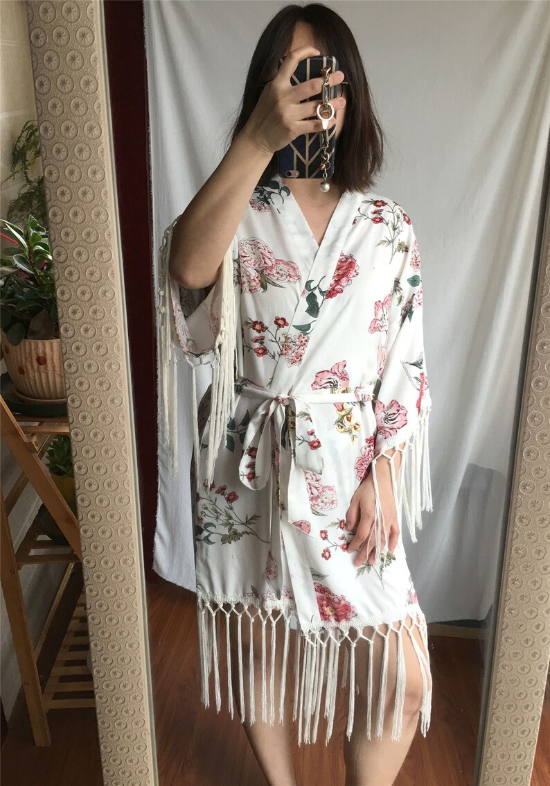 Bride Bridesmaid Robes-tassel Fringe Boho Robe-wedding Party - Etsy