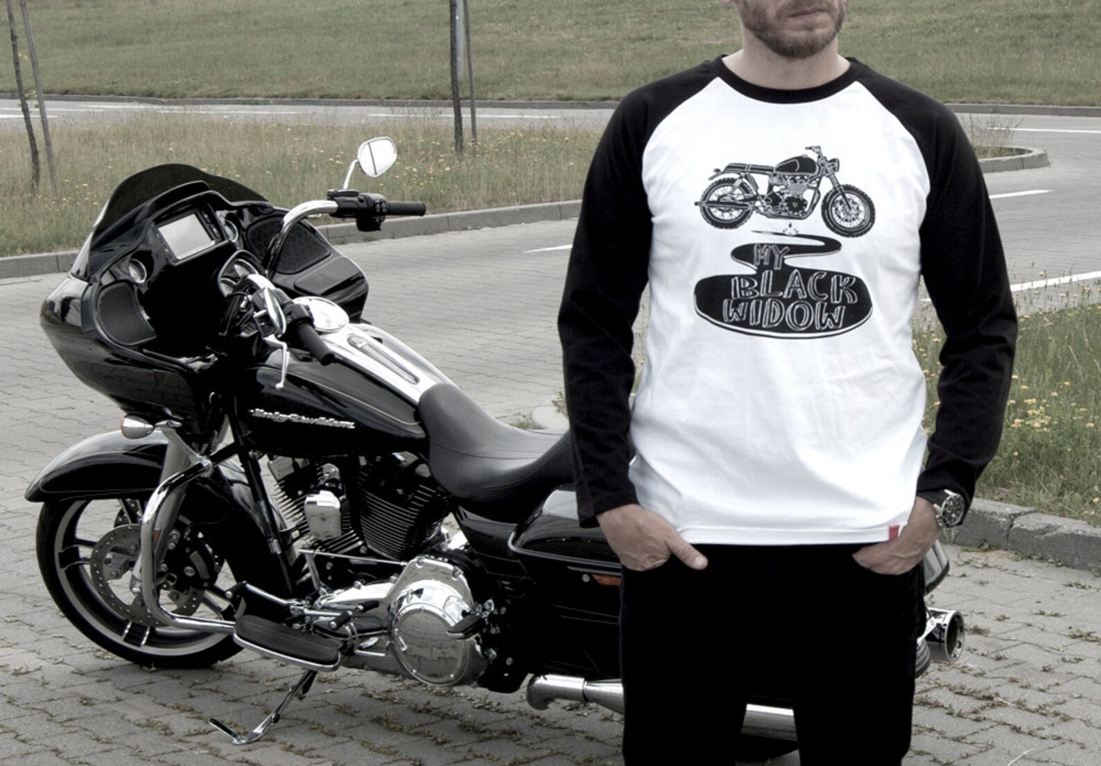 My Black Widow Tee-unisex Motorcycle Tee-men's Motorcycle Shirt-women's ...