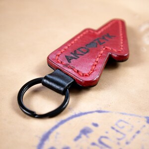 Beautiful Handmade Leather Keychain BOLT BLACK/RED - Etsy