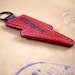 Beautiful Handmade Leather Keychain BOLT BLACK/RED - Etsy