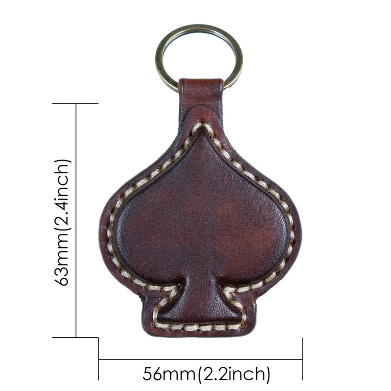 Ace of Spades Brown Handmade Leather Keychain - Etsy