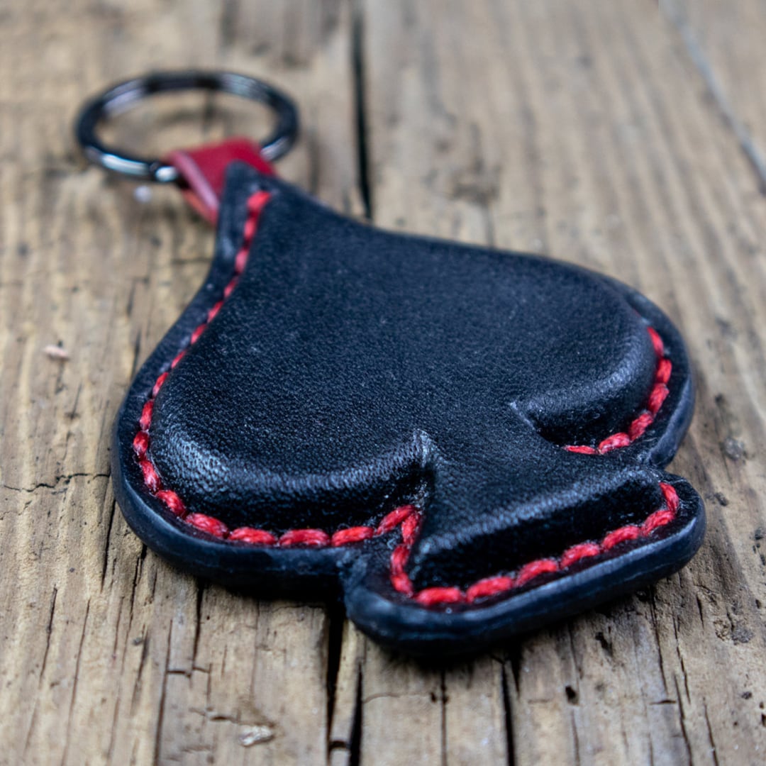 Ace of Spades Beautiful Handmade Leather Keychain - Etsy