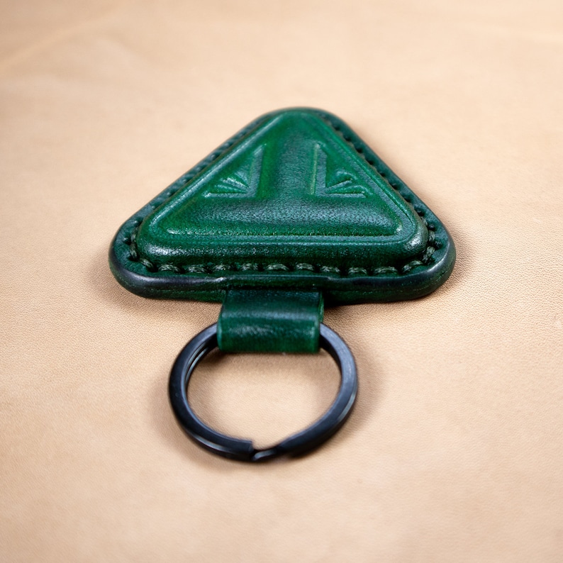 Handmade Leather Keychain Key Holder UNION JACK All Green - Etsy