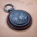 Handmade Leather Key Fob INDIAN HEAD Black and Red - Etsy