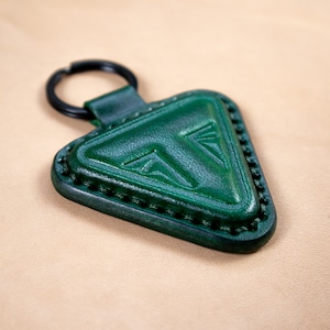 Handmade Leather Keychain Key Holder UNION JACK All Green - Etsy