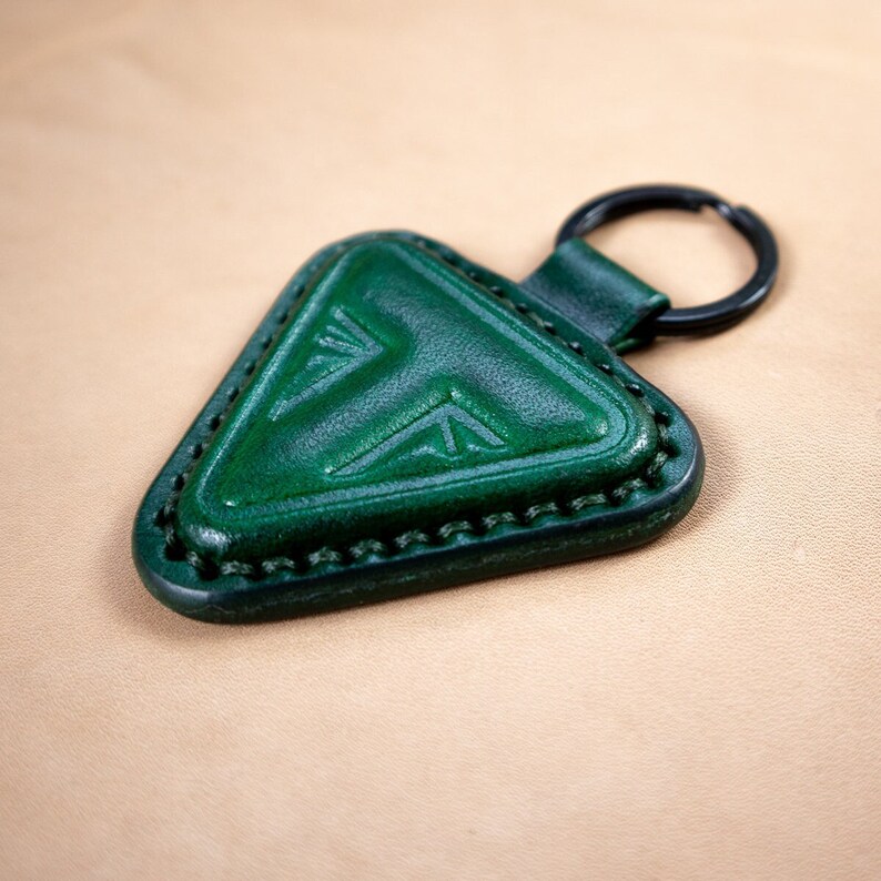 Handmade Leather Keychain Key Holder UNION JACK All Green - Etsy