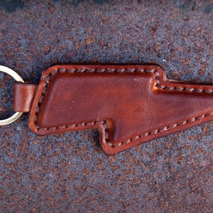 Beautiful Handmade Leather Keychain BOLT BROWN - Etsy