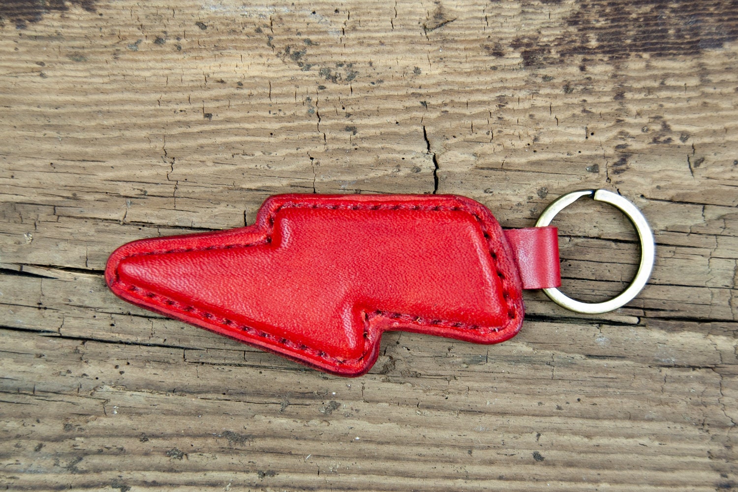 Beautiful Handmade Leather Keychain BOLT RED - Etsy