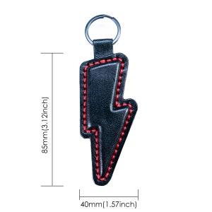 Beautiful Handmade Leather Keychain BOLT BLACK/RED - Etsy