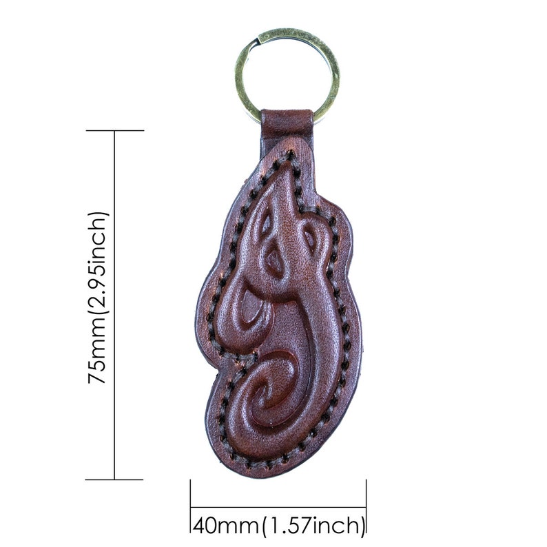 Handmade Leather Keychain INDIAN "j" BROWN - Etsy