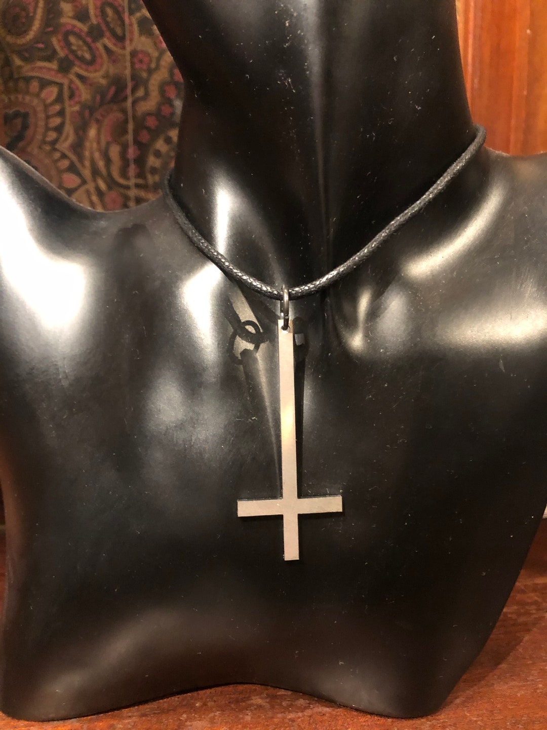 Inverted Cross Plain - Necklace - Etsy