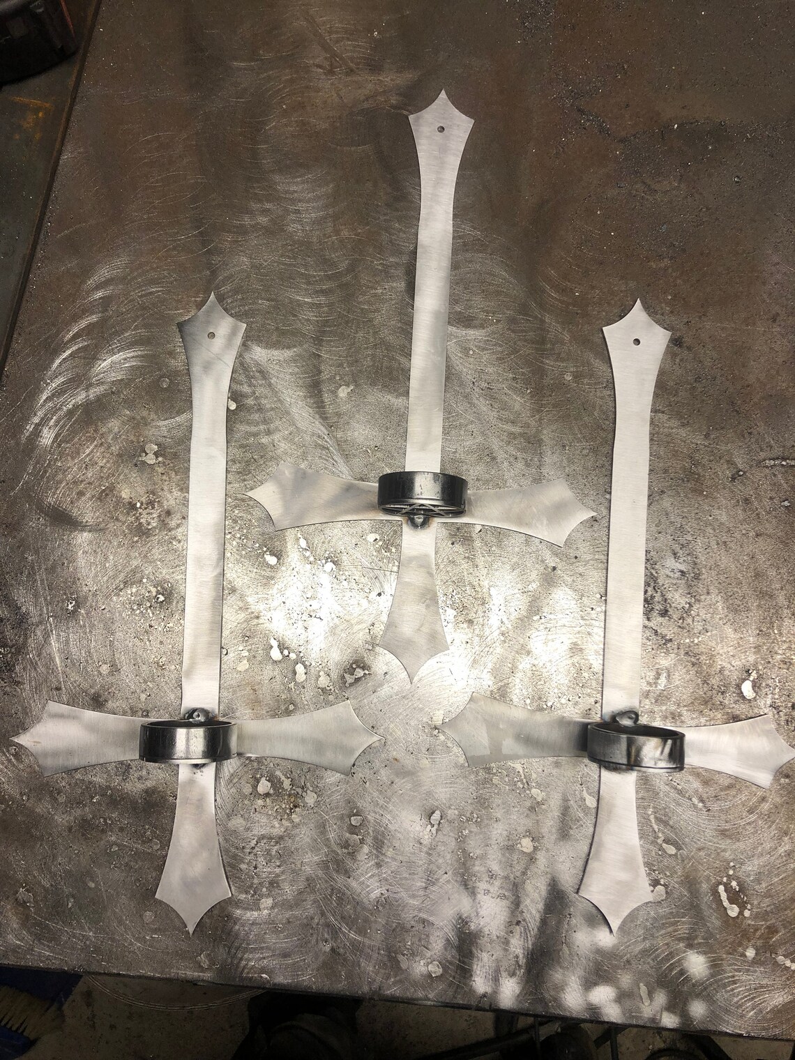 Inverted Cross - W Pentagram Candle Holder - Etsy