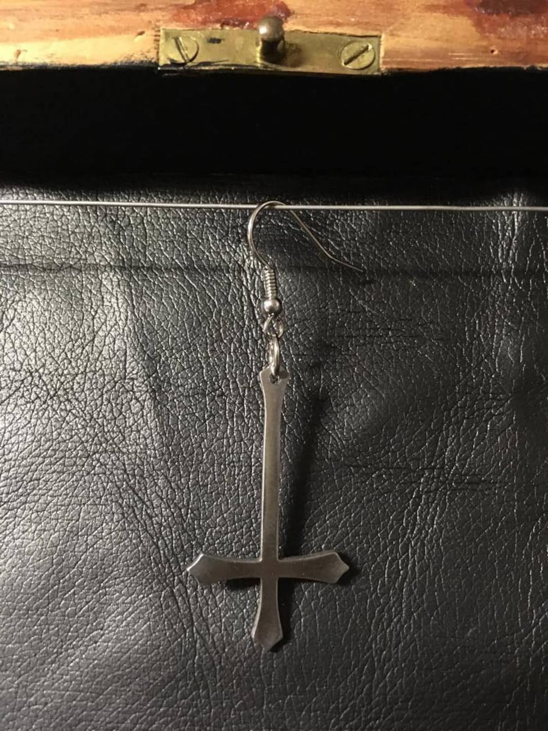 Inverted Cross - Earring - Etsy