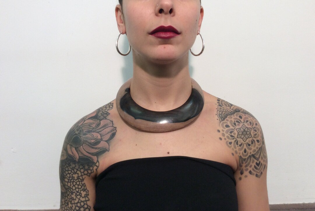 Two Toned Ebony Wood Choker Necklace - Etsy