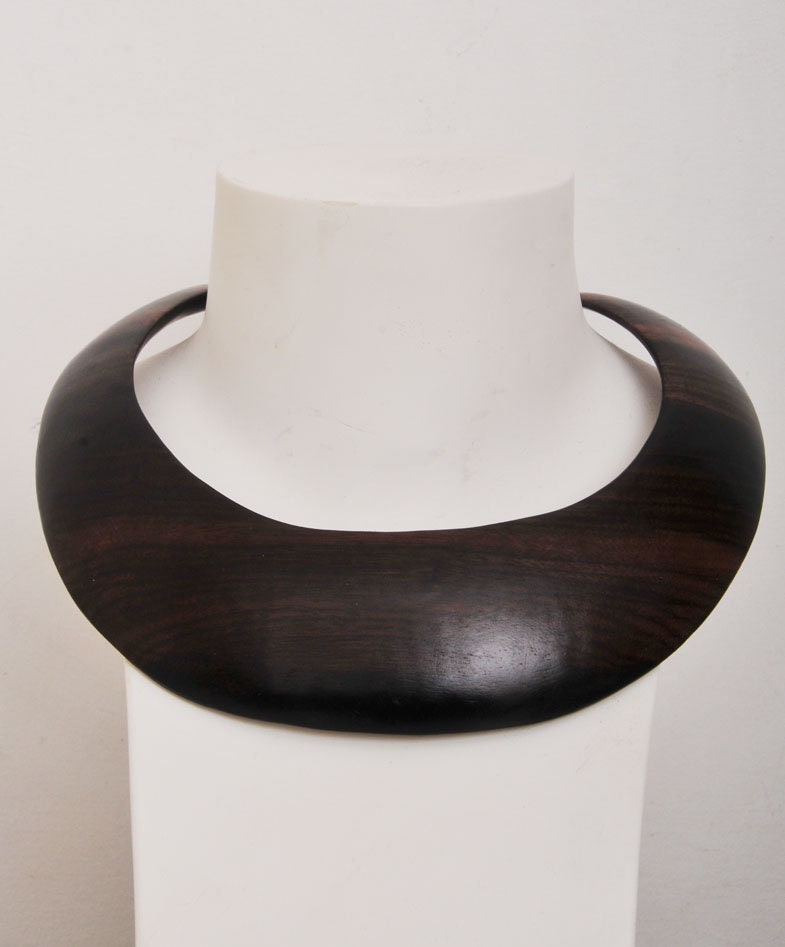 Ebony Wood Choker Necklace - Etsy
