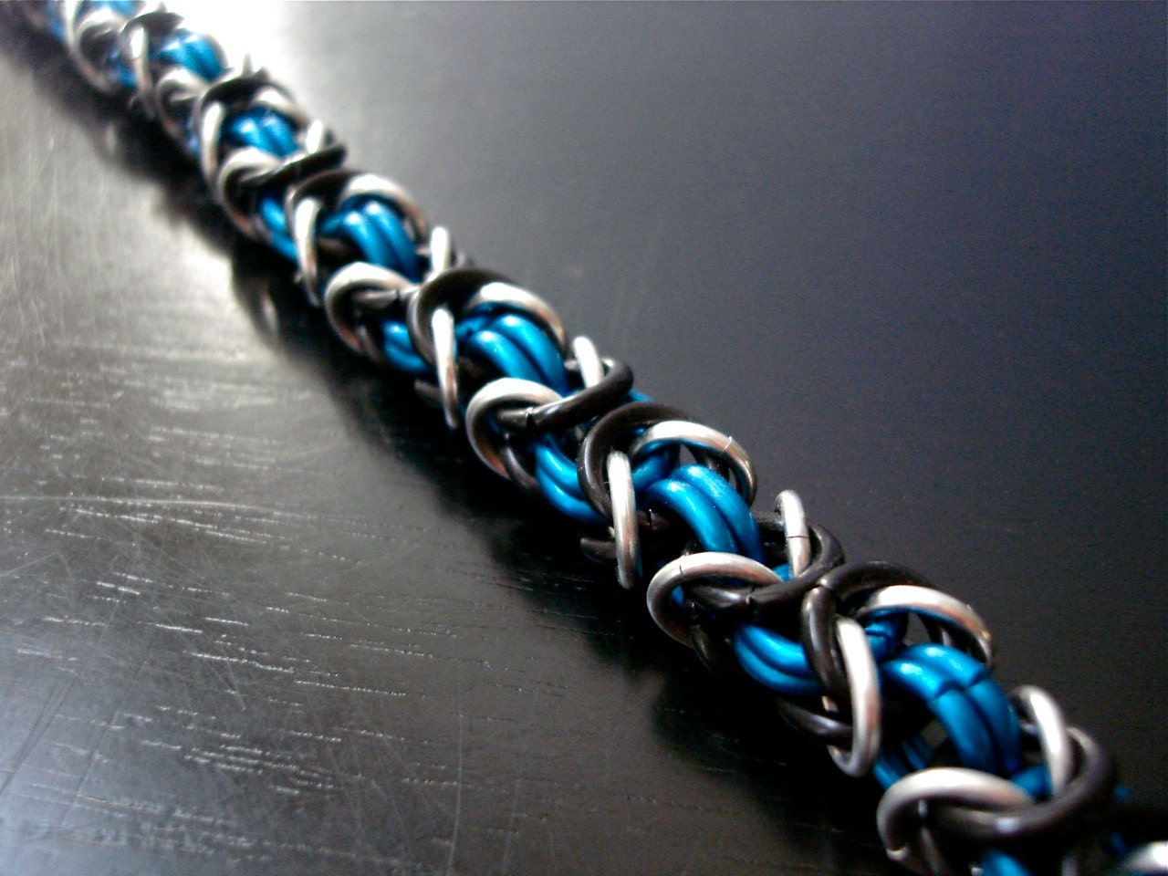Wallet Chain Black Blue Bright Biker Chain Custom Wallet Chain - Etsy