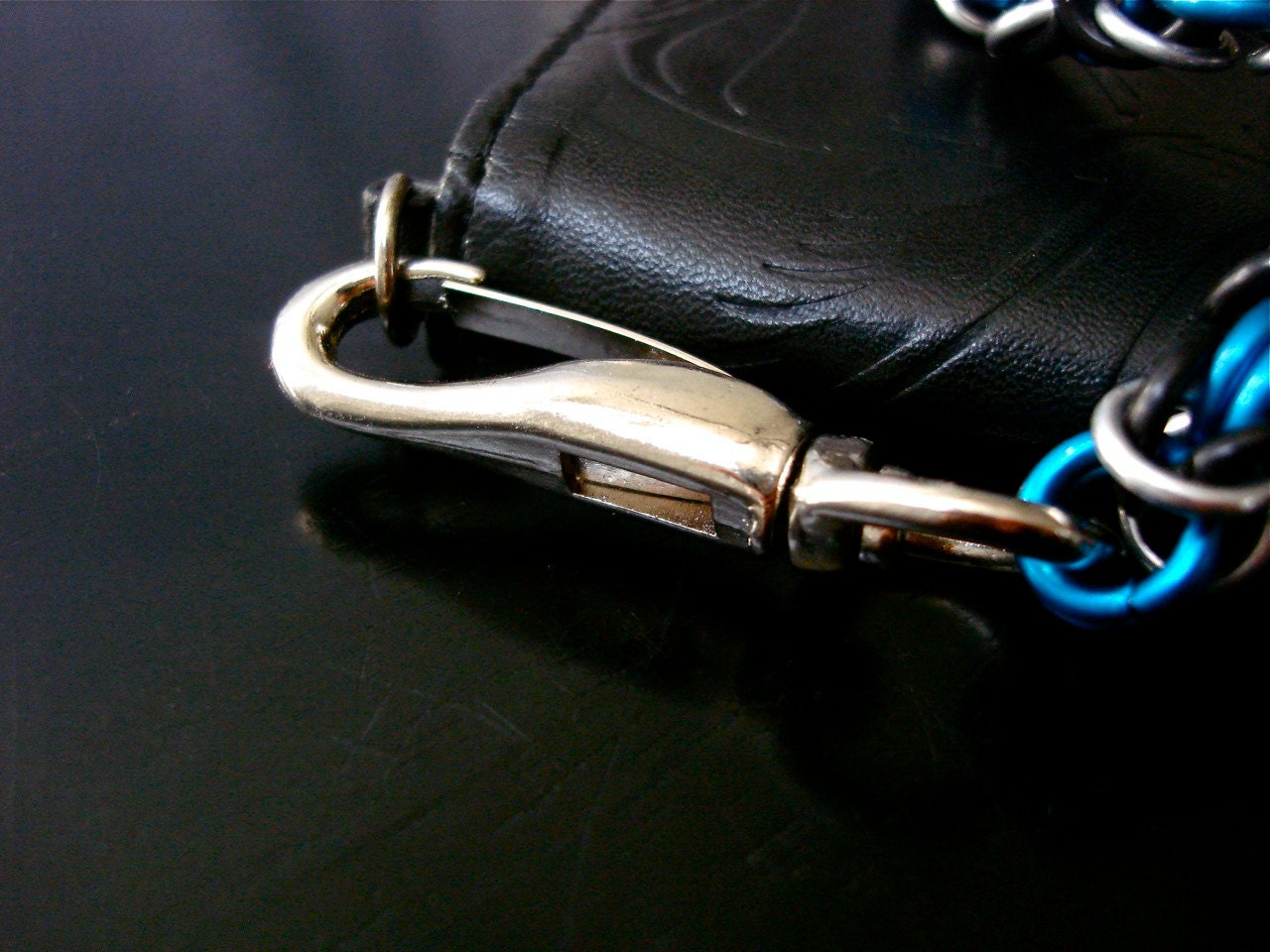 Wallet Chain Black Blue Bright Biker Chain Custom Wallet Chain - Etsy