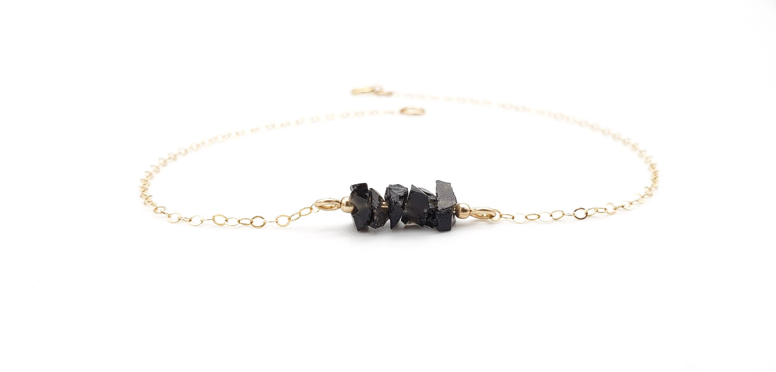Black Obsidian Anklet - Etsy