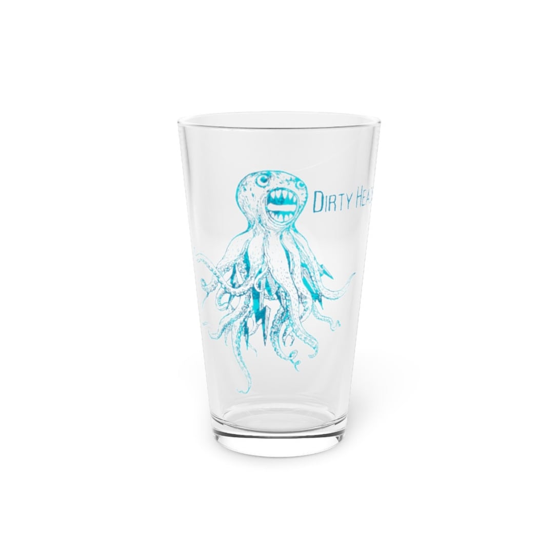 Dirty Heads Octopus Aqua Teal Pint Glass, 16oz, Gift - Etsy