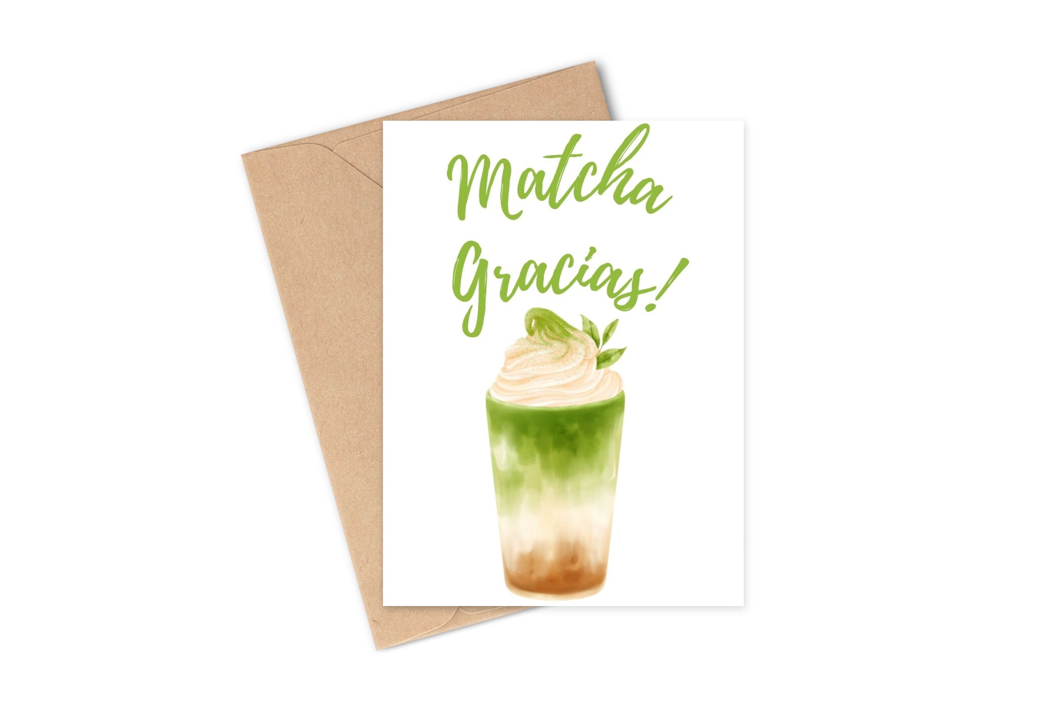 Thank You Card Matcha Green Tea - Matcha Gracias! - Etsy
