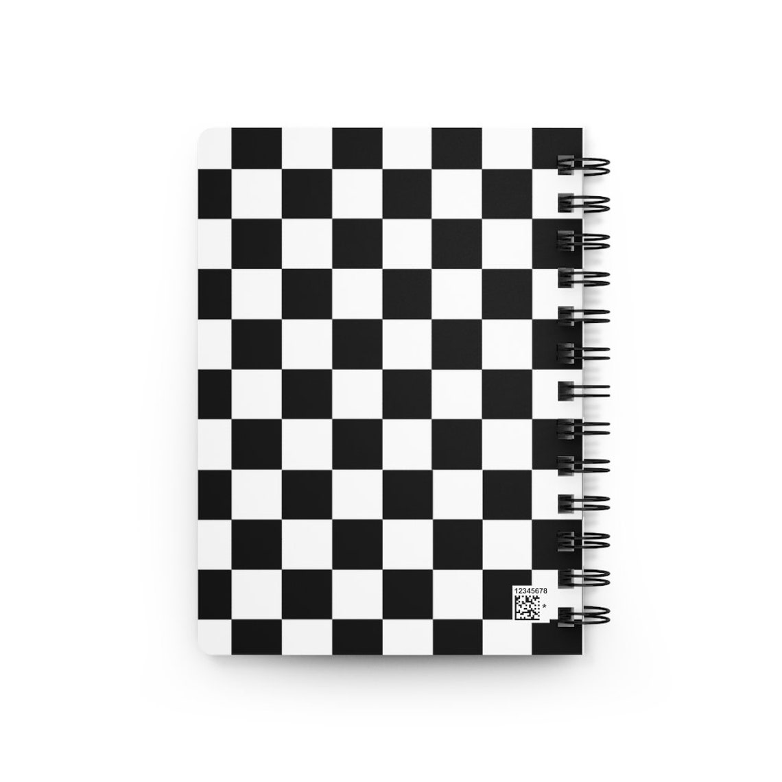 Black and White Checkered Checkerboard Notebook, Spiral Bound Journal ...
