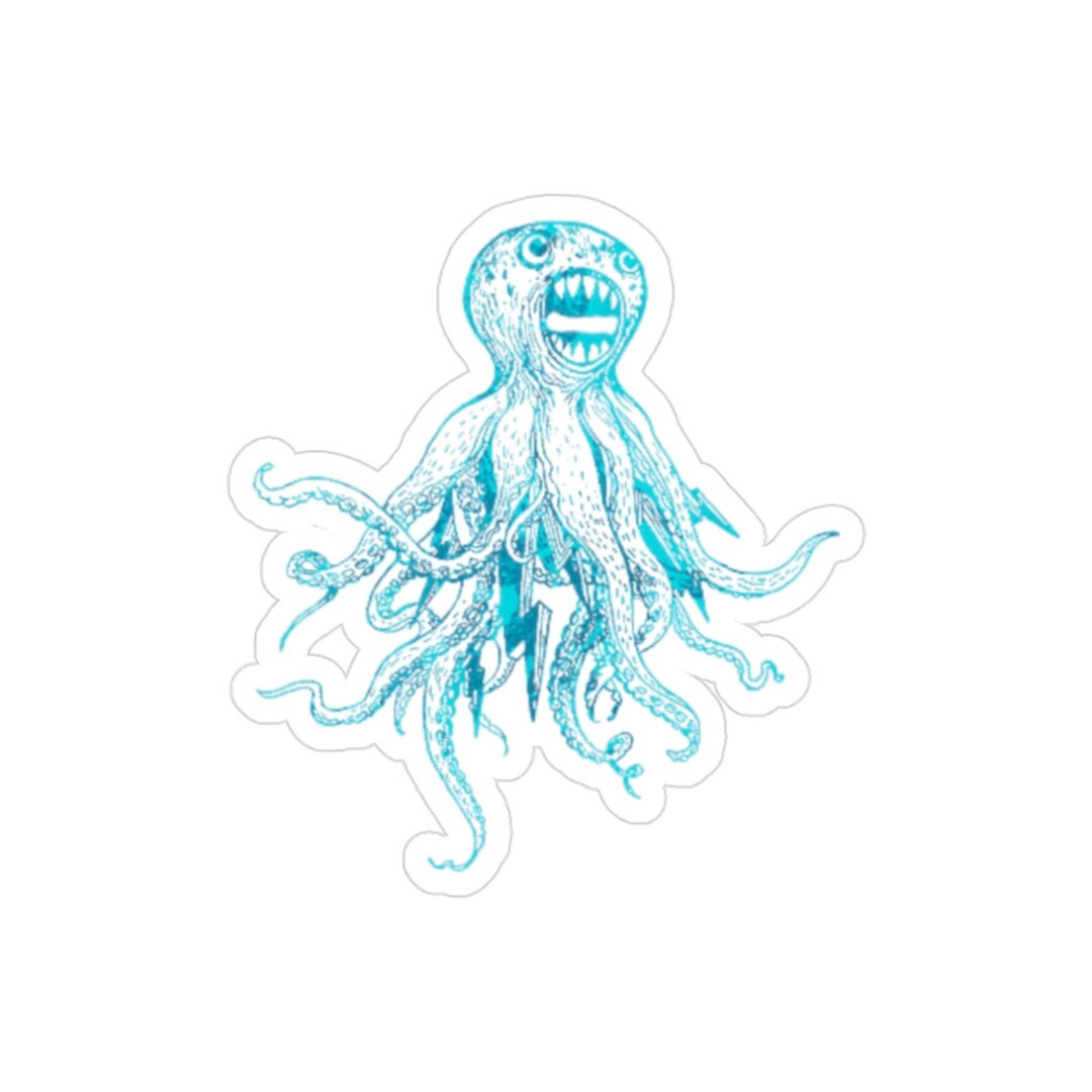 Dirty Heads Octopus Teal Transparent Outdoor Sticker, Die-cut, 1pcs - Etsy