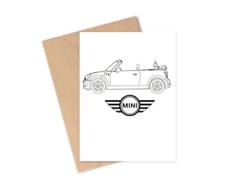 Mini Cooper S Car Front View Greetings Card Birthday Card - Etsy