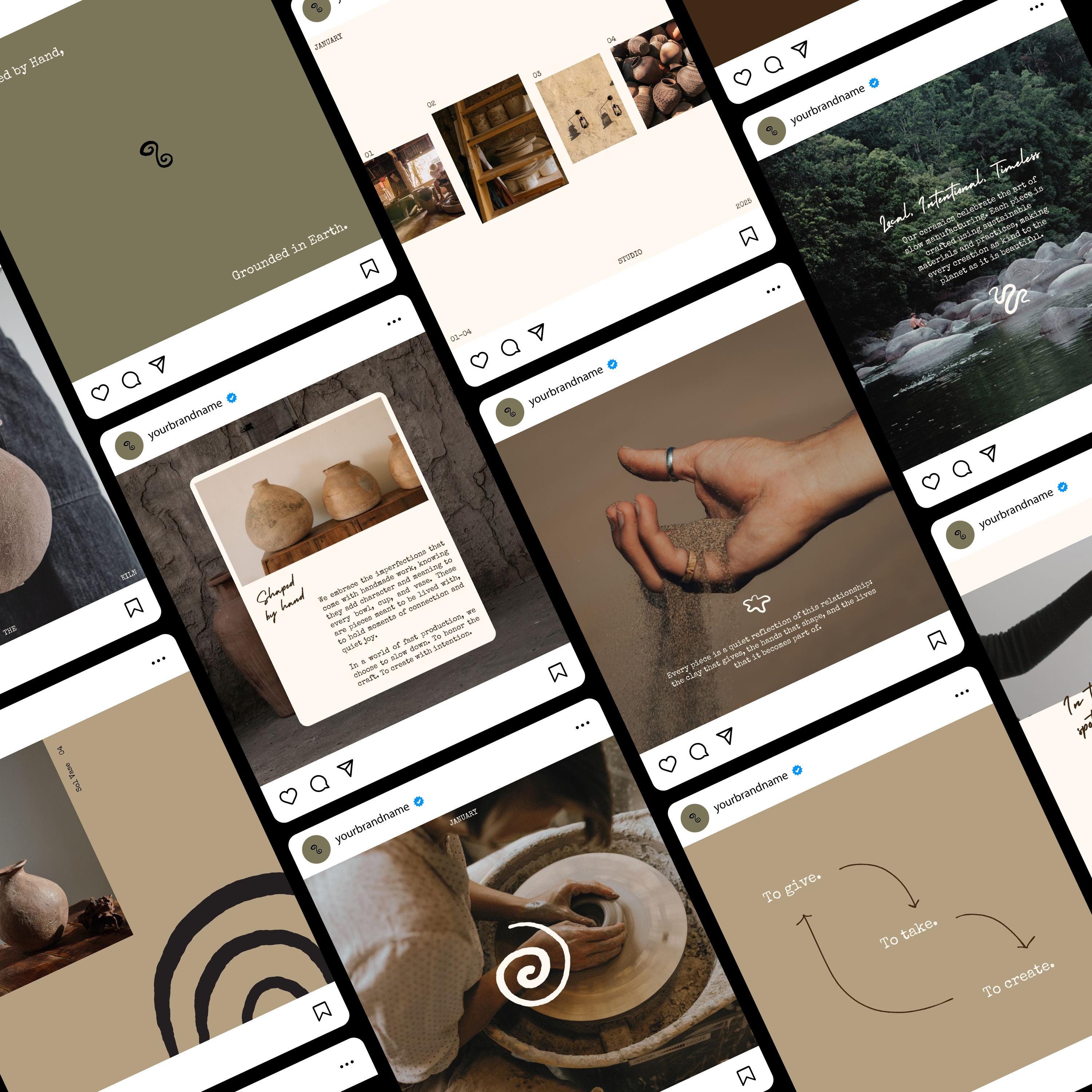 Earthy Instagram Templates: Minimalist Canva Posts (digital Download ...