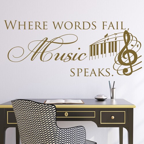 Vinyl Wall Art Decal where Words Fail Music Speaks. - Etsy