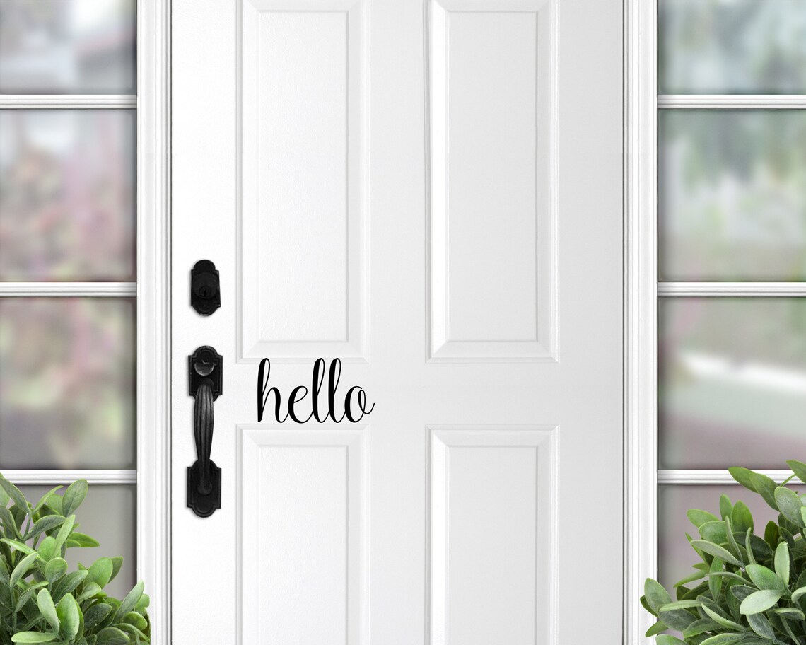 Hello Decal for Front Door Hello Wall Decal Hello Door Vinyl | Etsy