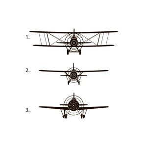 Set of 3 Airplanes Wall Decal - Aviation Wall Decals Stickers, Biplane ...