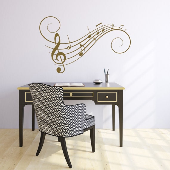 Music Notes Wall Sticker Music Notes Vinyl Wall Decal Music - Etsy