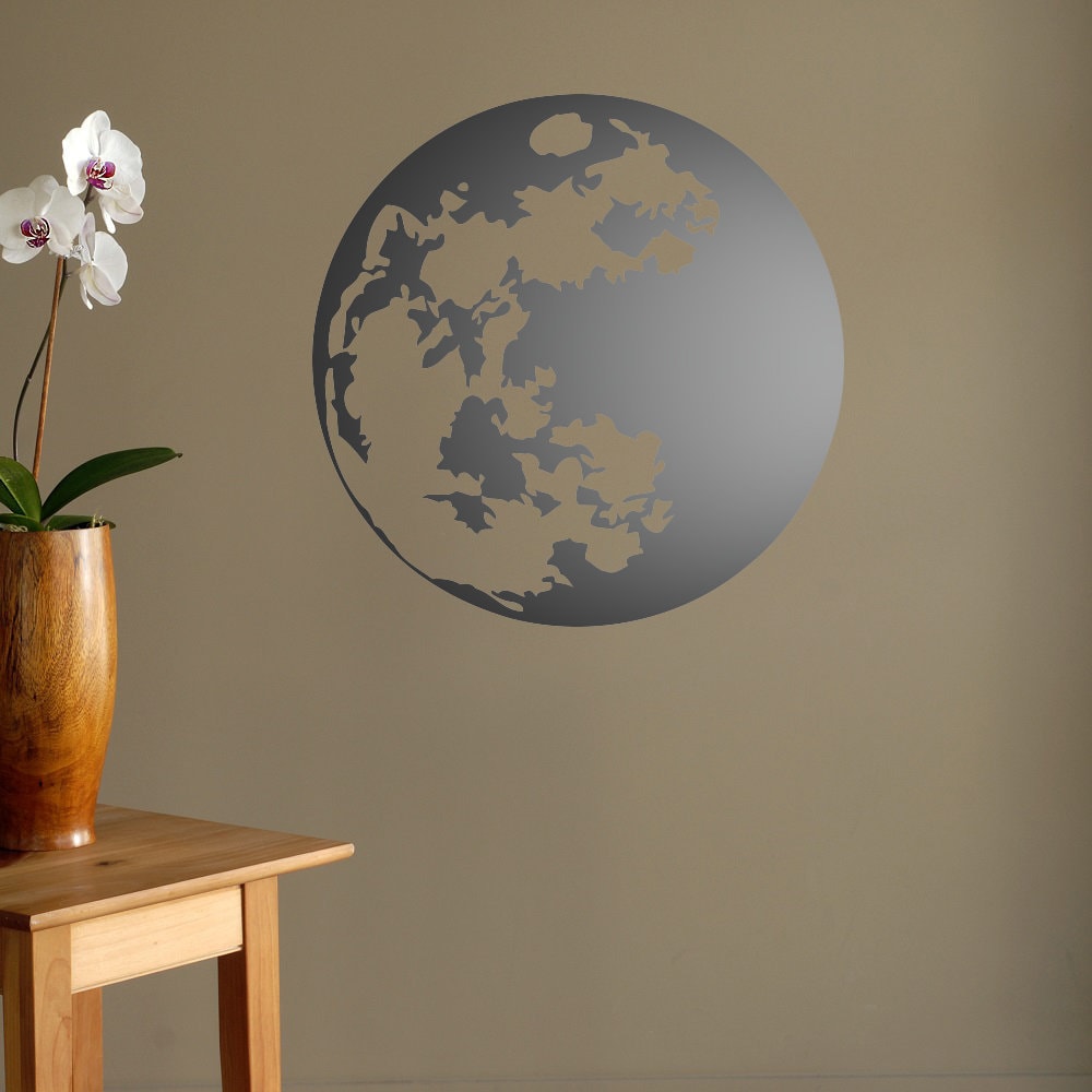 Moon Wall Decal Full Moon Wall Sticker Space Wal Decal | Etsy