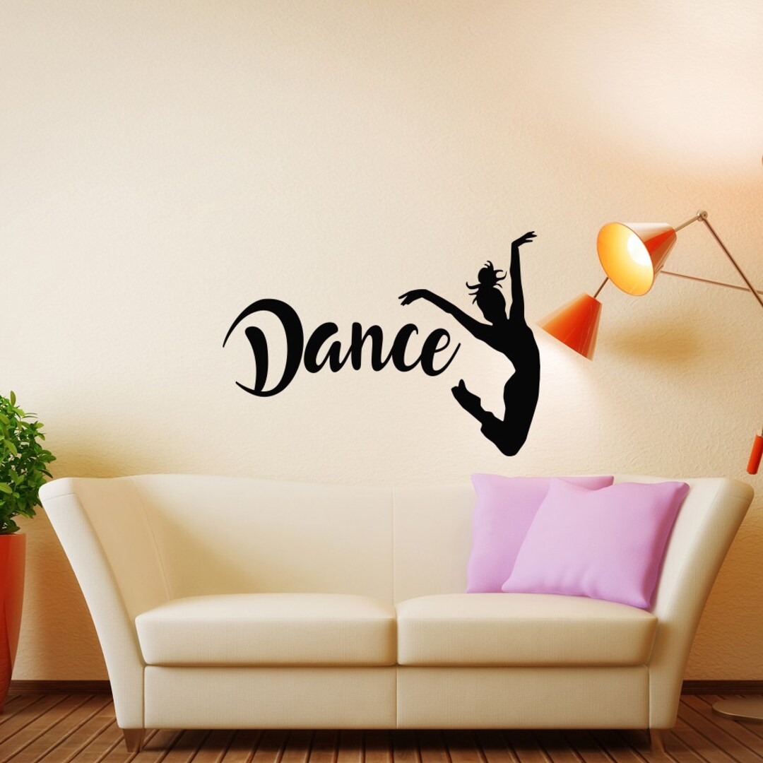 Dance Wall Decal Dancer Girl Silhouette Vinyl Wall Decals Dance Studio ...