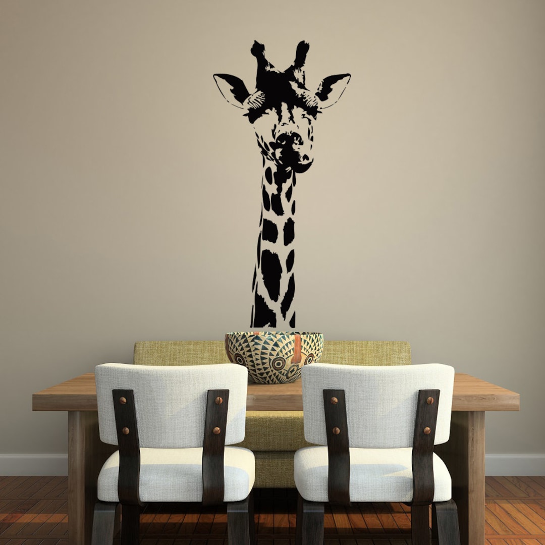 Giraffe Head Wall Decal- Giraffe Decal- Wild Animals Jungle Wall Decal ...