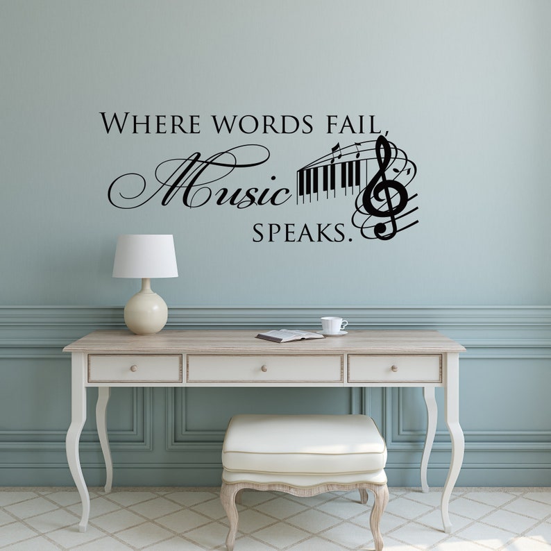 Music Wall Stickers Where Words Fail Music Speaks Music - Etsy