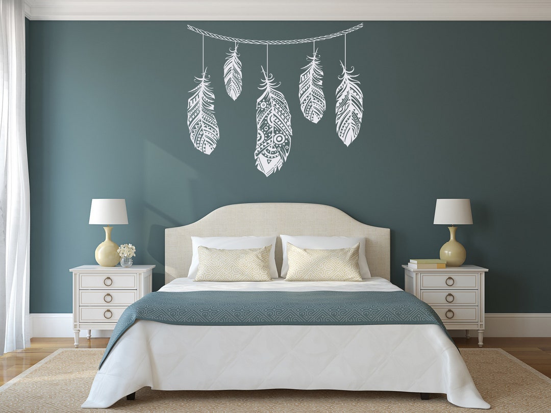 Feather Wall Decal- Feather Wall Decor- Bohemian Boho Bedroom Decor ...