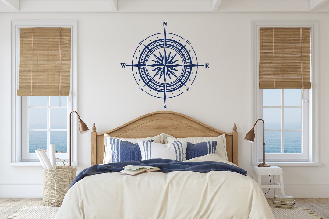 Compass Rose Decal Sticker - Compass Rose Wall Decor, Compass Wall ...
