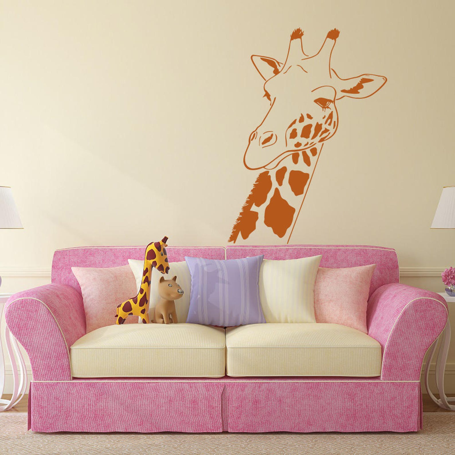Giraffe Head Wall Decor Animal Vinyl Decal Stickers for | Etsy