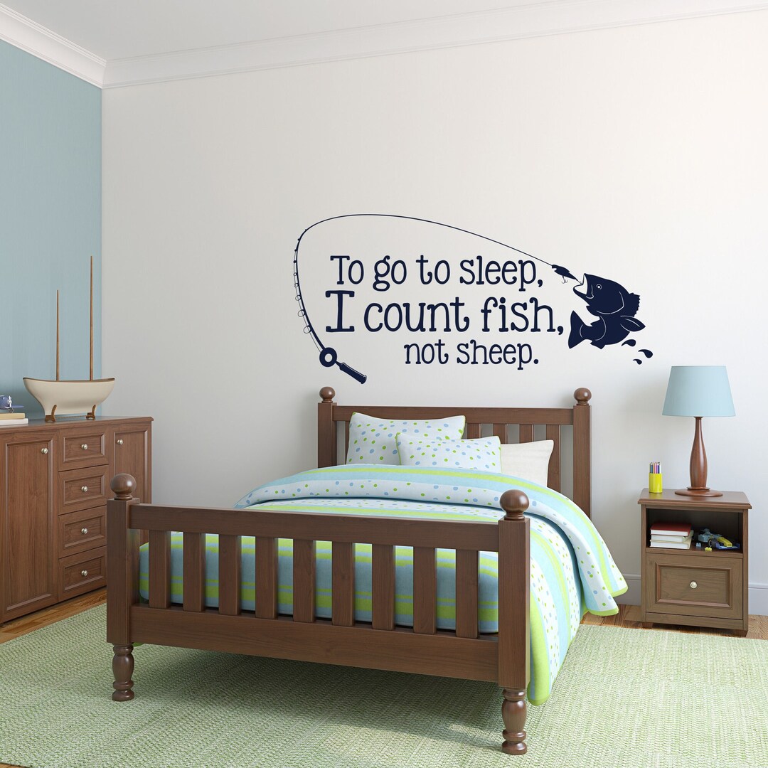 Fishing Nursery Decor to Go to Sleep I Count Fish Not Sheep, Wall Decal ...