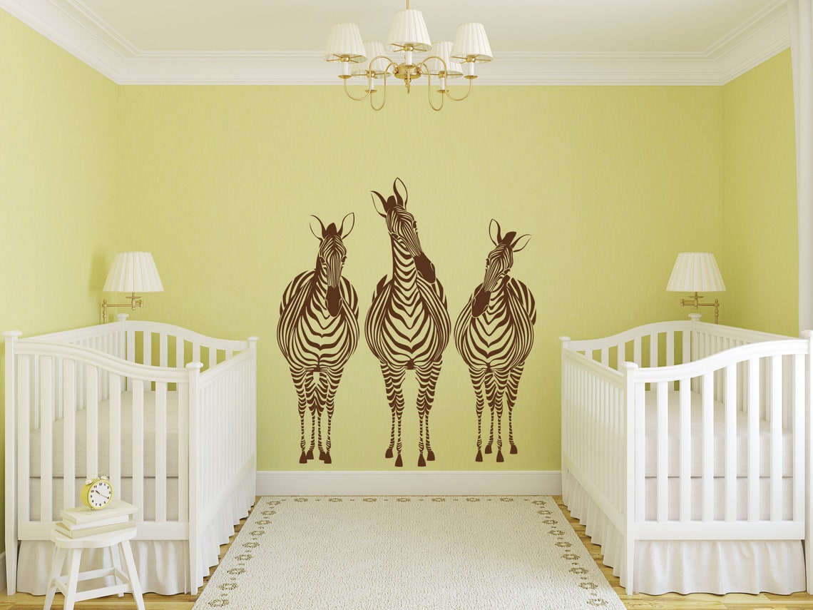 Zebra Wall Stickers Decals Set of 3 Zebras Wild Animals - Etsy