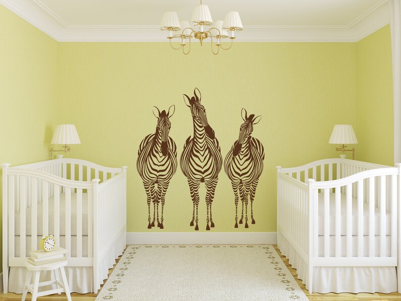 Zebra Wall Stickers Decals Set of 3 Zebras Wild Animals - Etsy