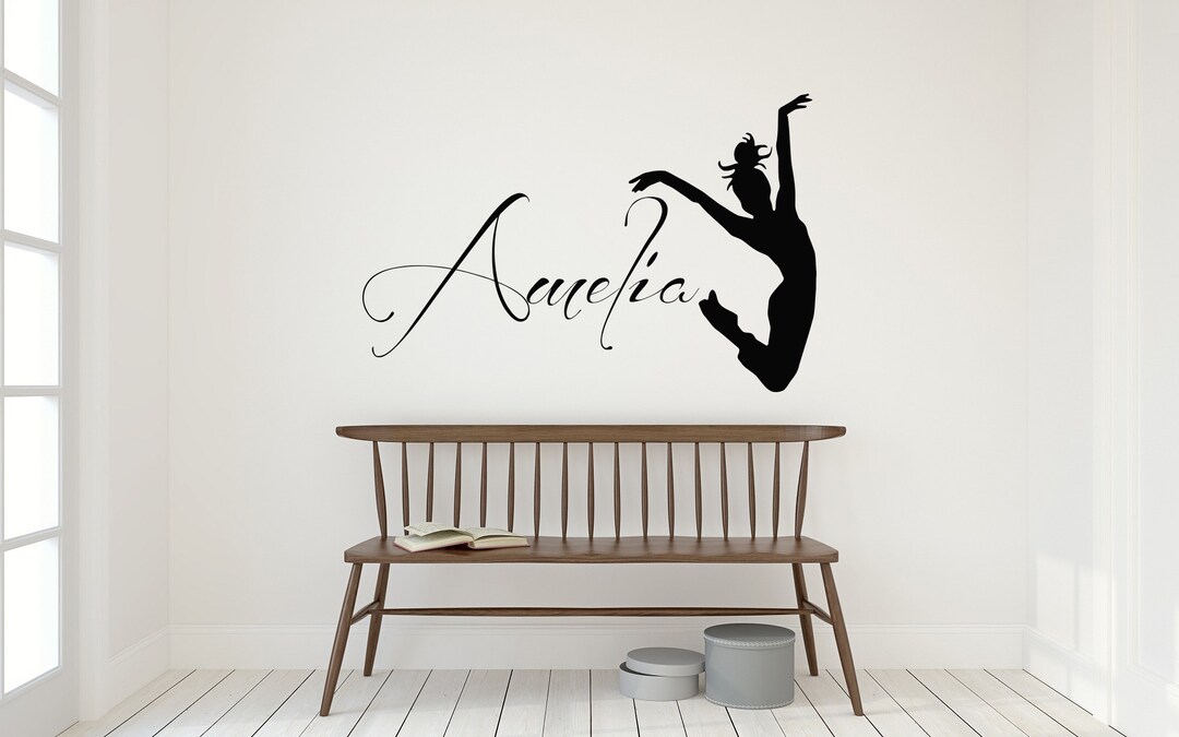 Personalized Name Wall Decal With Dancer Silhouette - Personalized ...