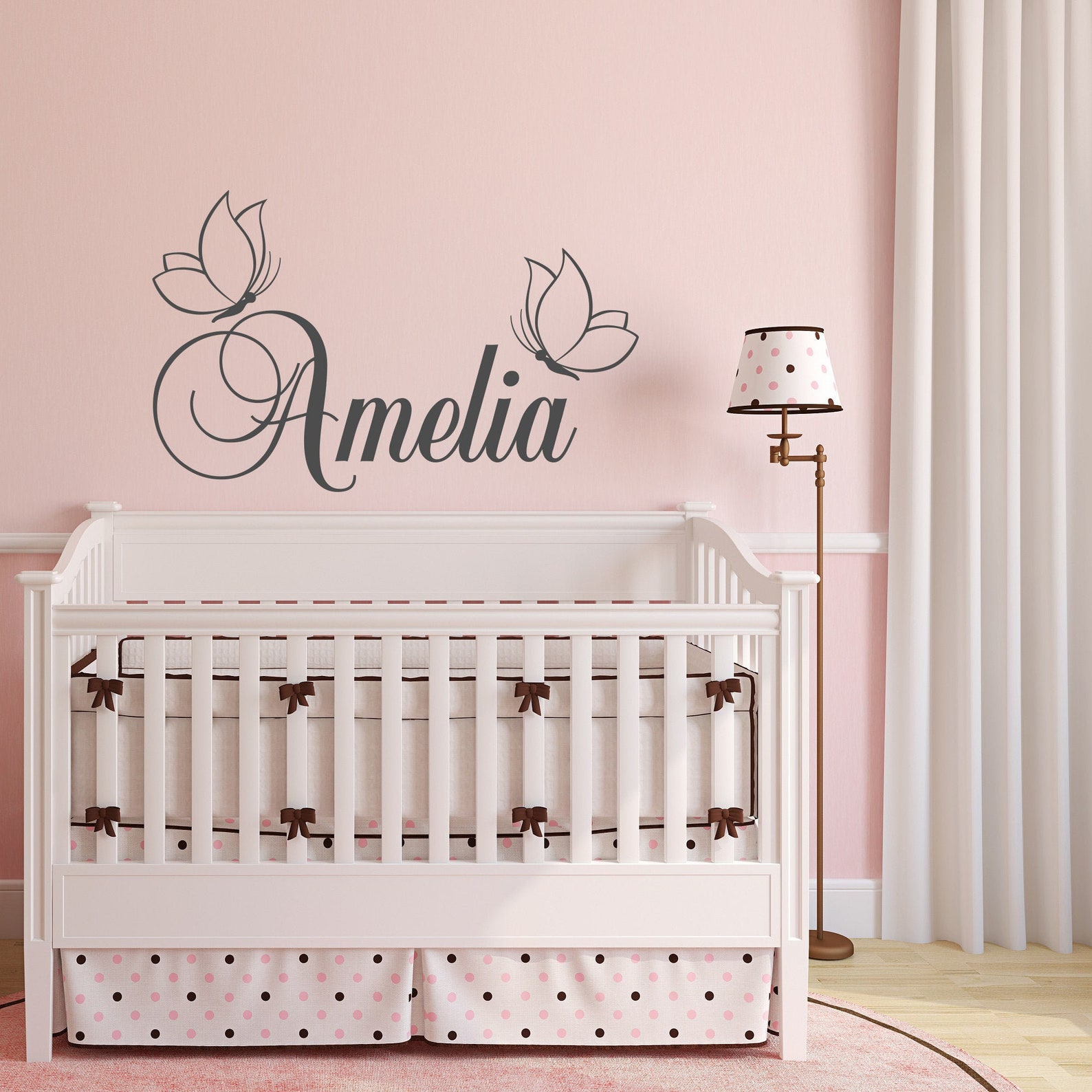 Girl Name Wall Sticker With Butterflies Personalized Name | Etsy