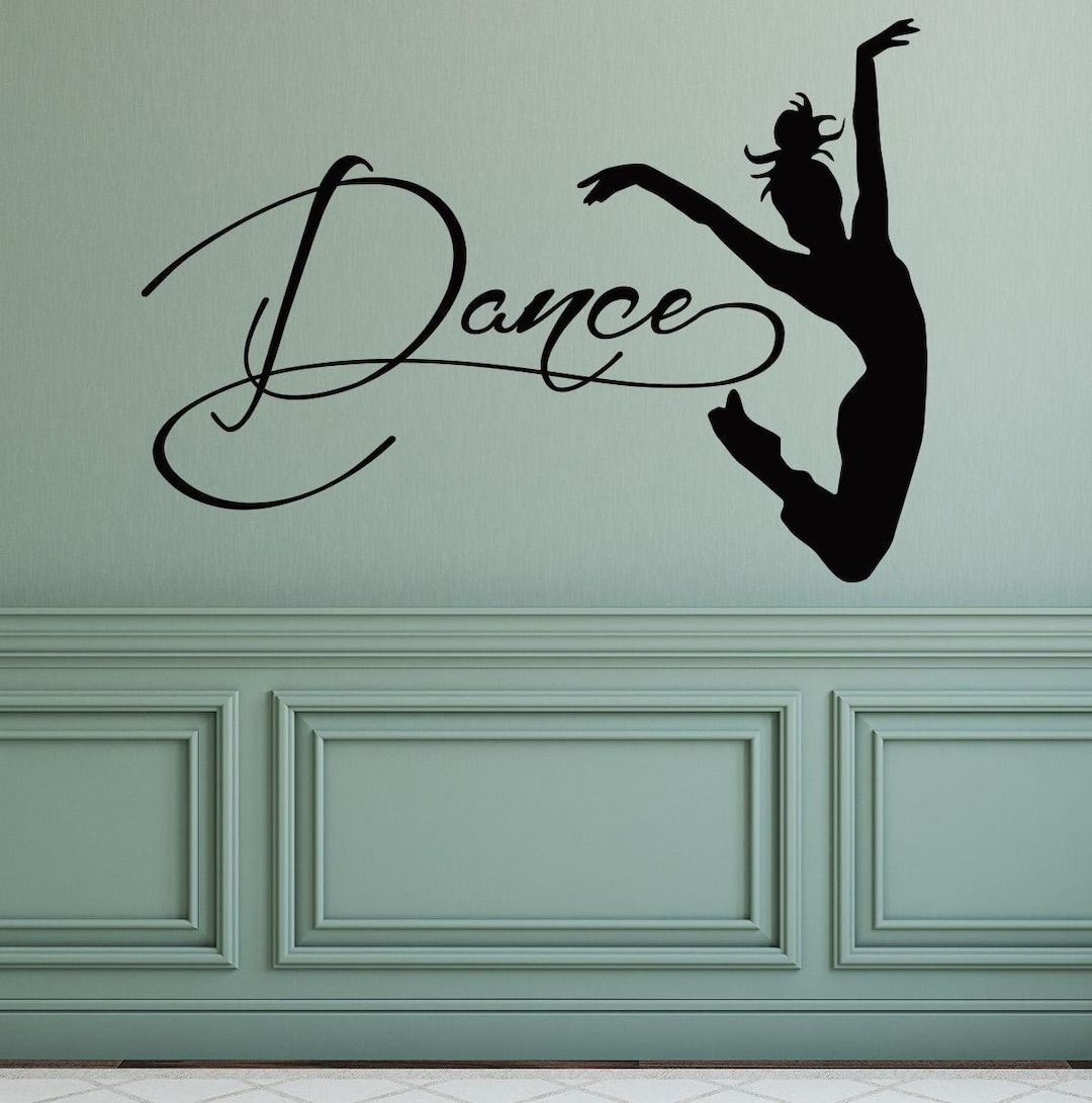Dance Wall Decal Vinyl Sticker - Dancer Silhouette Wall Decal, Dance ...