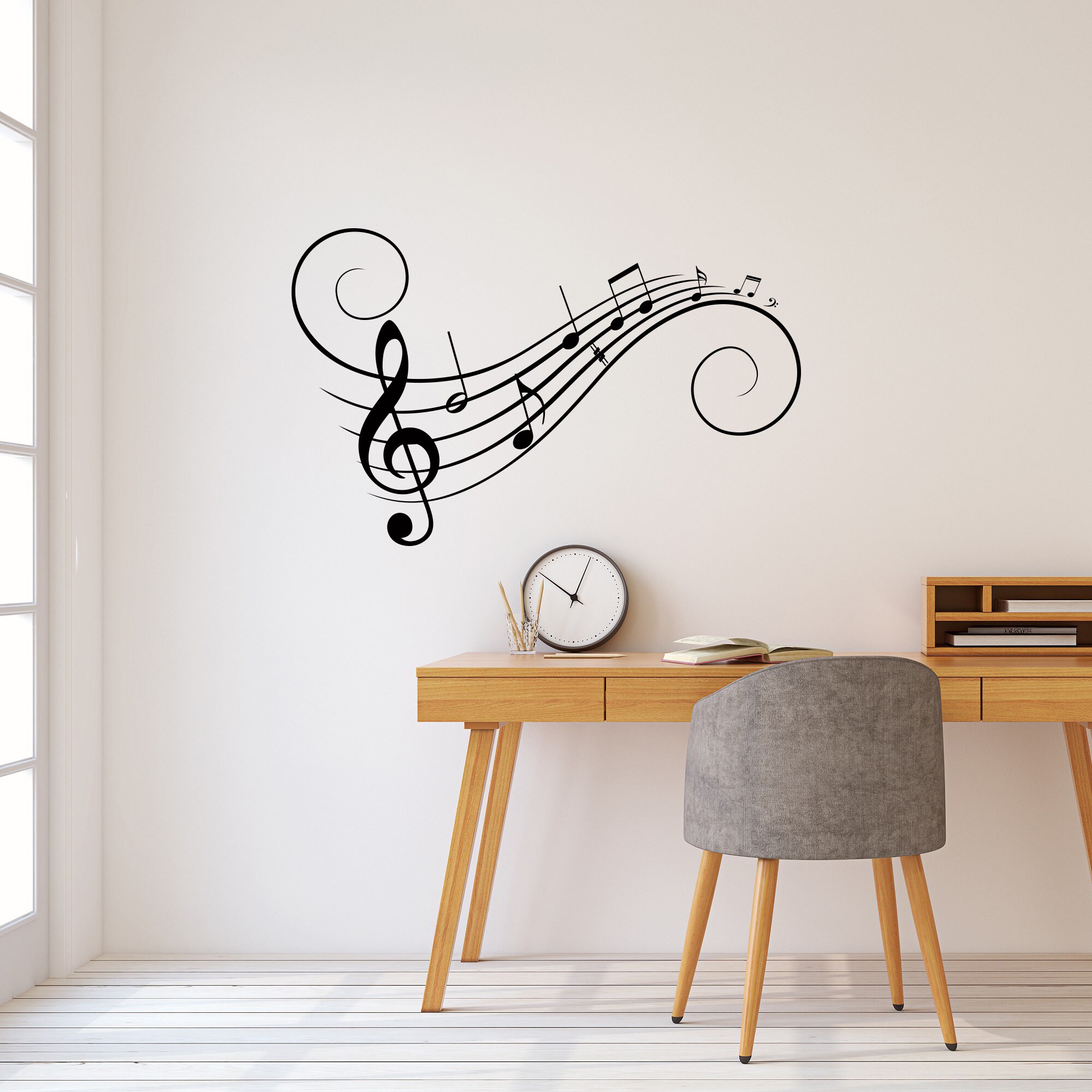 Music Notes Wall Sticker Music Notes Vinyl Wall Decal Music | Etsy UK