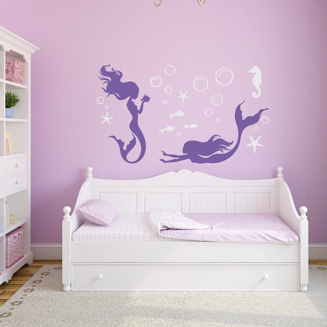 Mermaid Wall Decal Girls Room Decor Mermaid Vinyl Sticker | Etsy