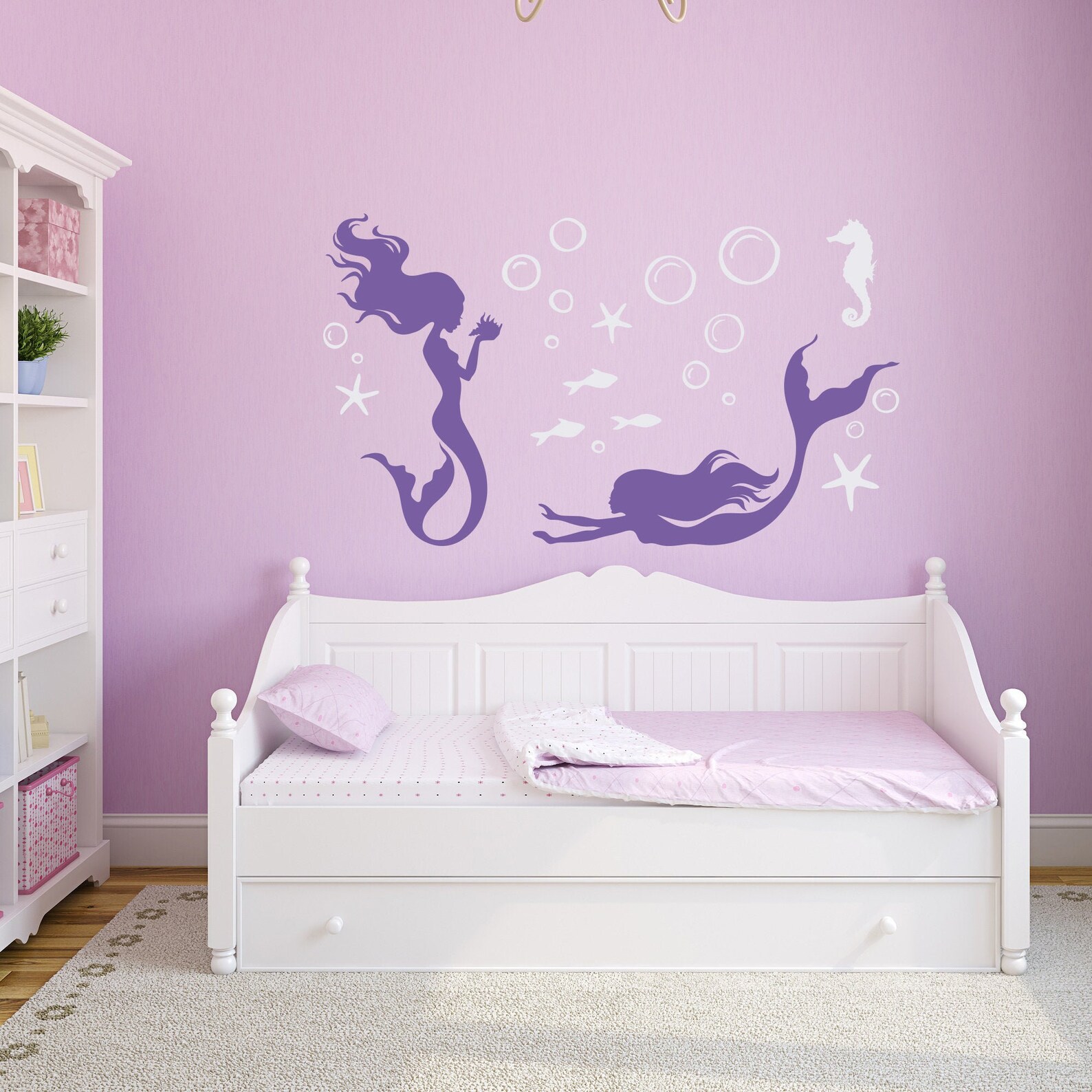 Mermaid Wall Decal Girls Room Decor Mermaid Vinyl Sticker | Etsy