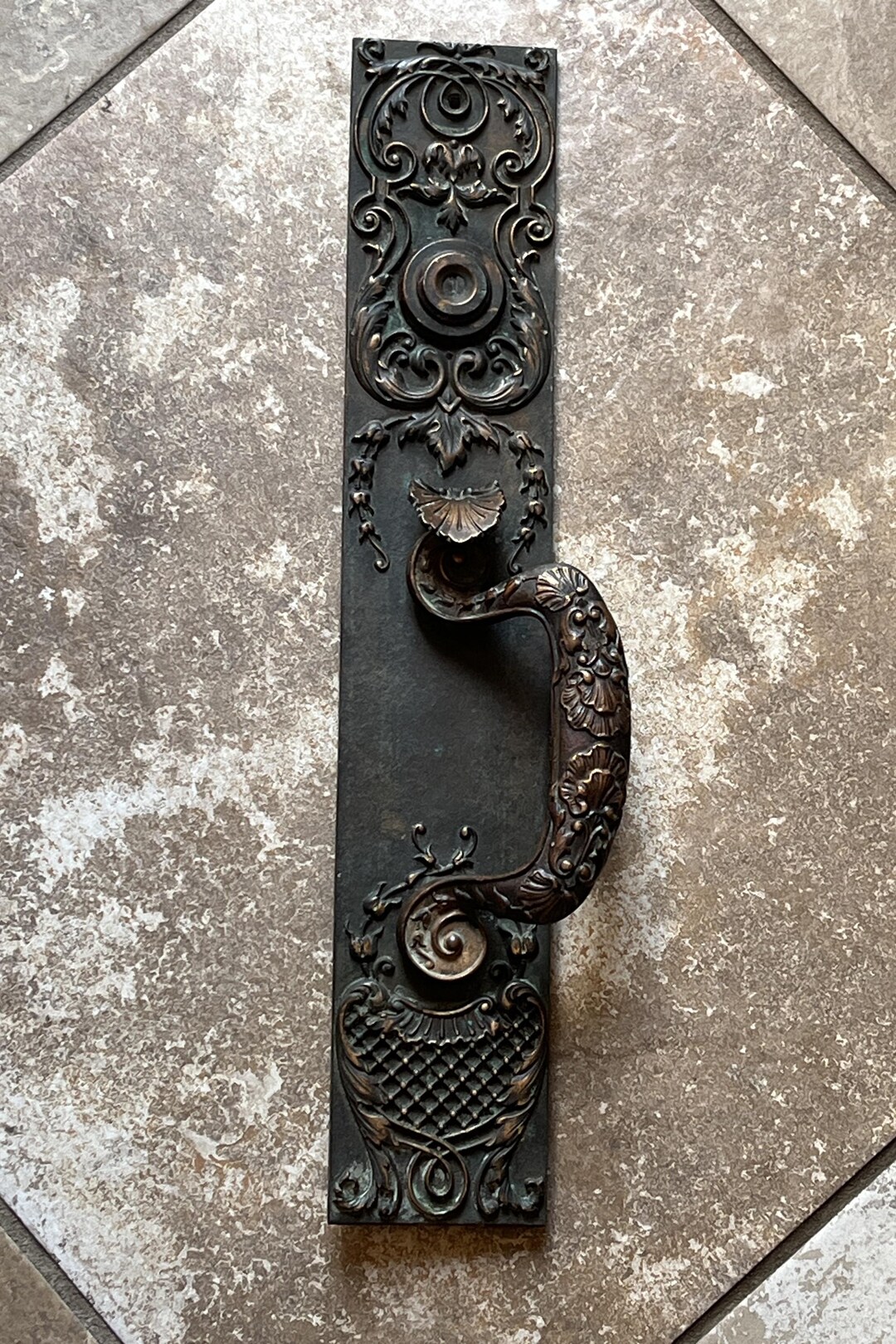 Russell, Erwin, Bronze Large, Ornate, Heavy, Victorian Door Handle With ...
