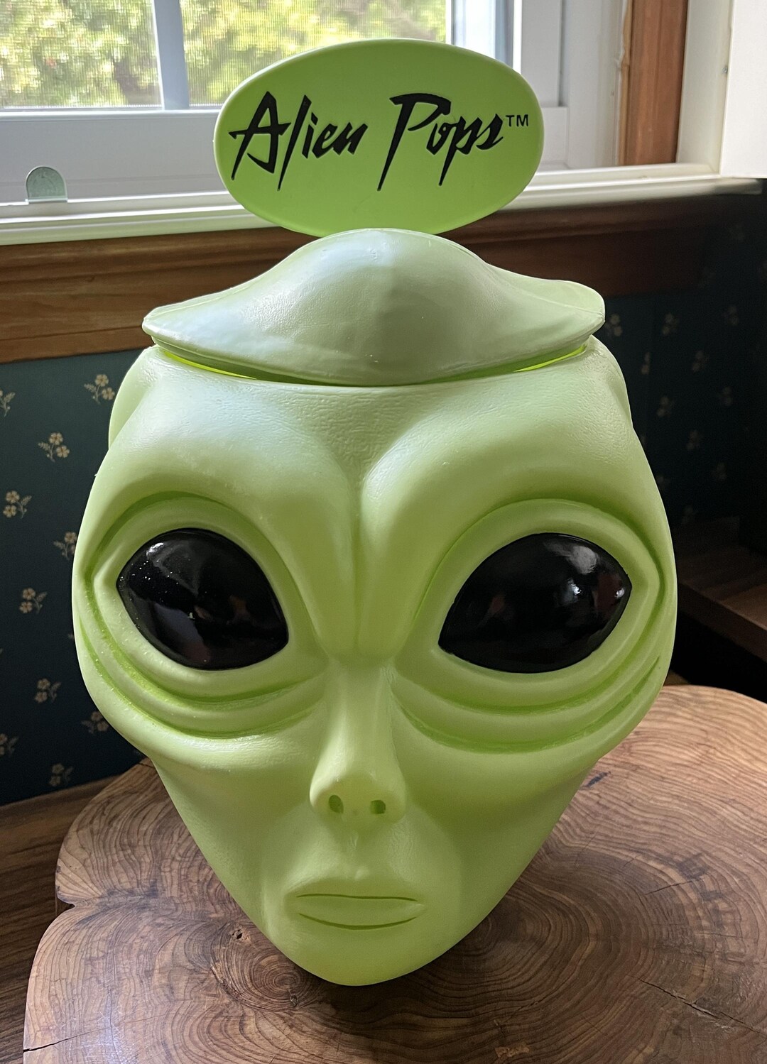 Alien Pops Advertising Store Display Large Green Molded Plastic Head ...